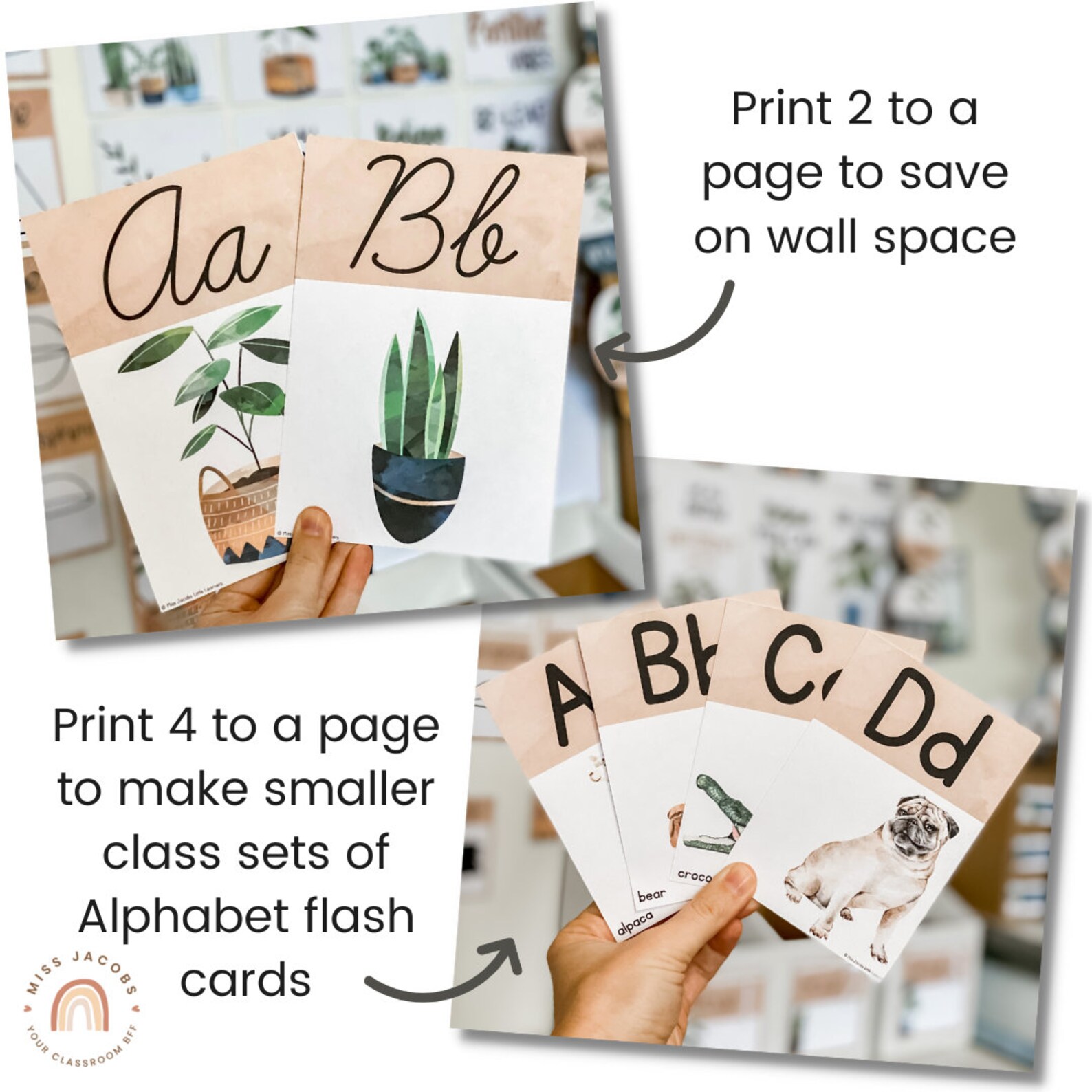 Modern Boho Plants Alphabet Posters Rustic Boho Classroom - Etsy