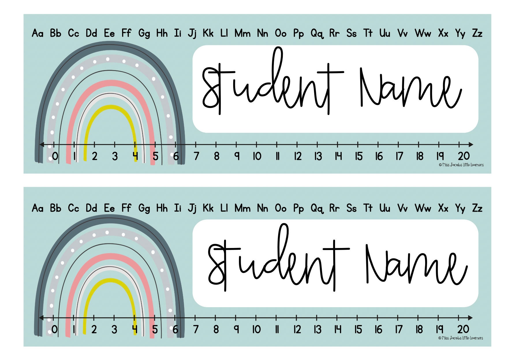 MODERN RAINBOW Student Desk Plate Name Tags Editable - Etsy UK