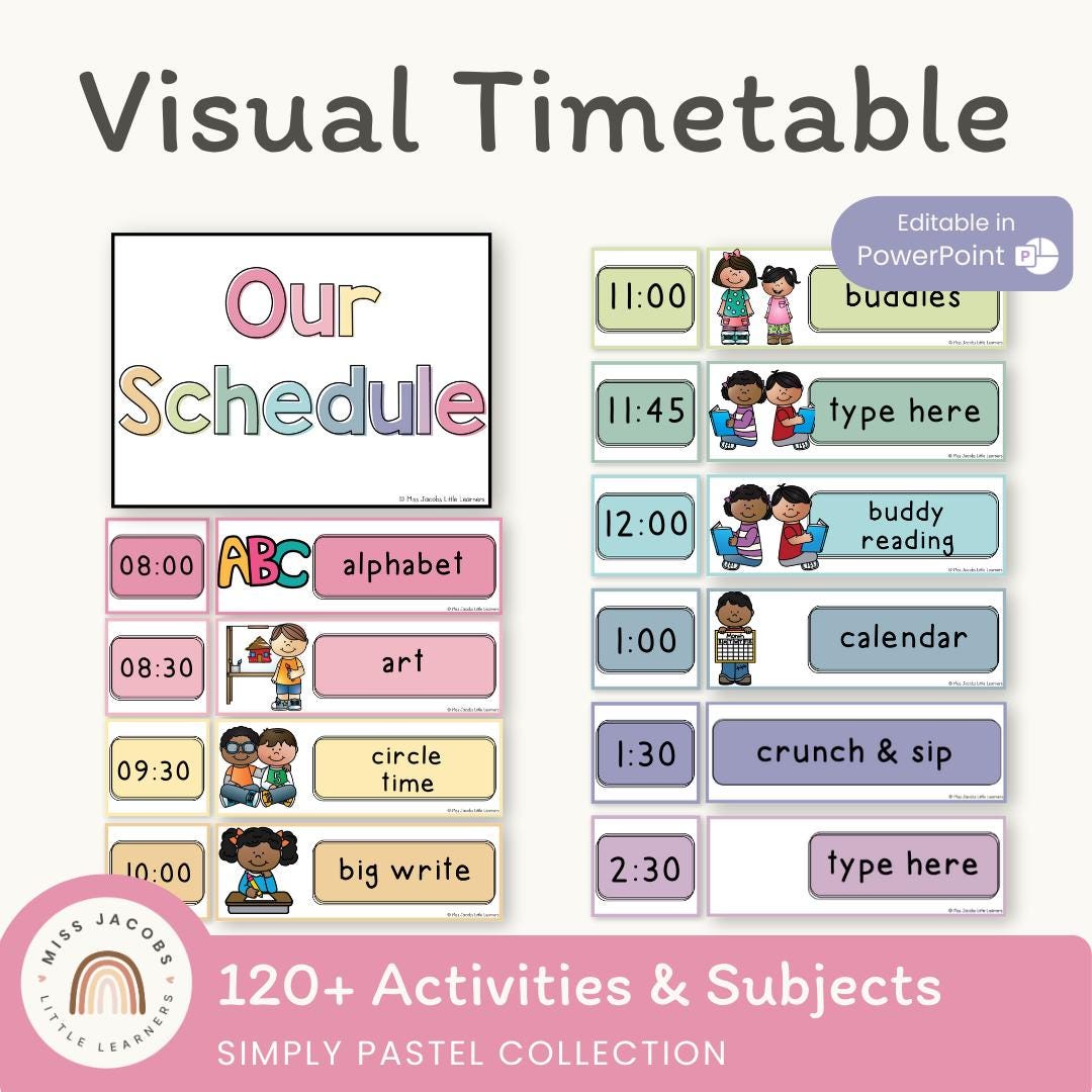 Visual Timetable | PASTELS | Editable - Etsy