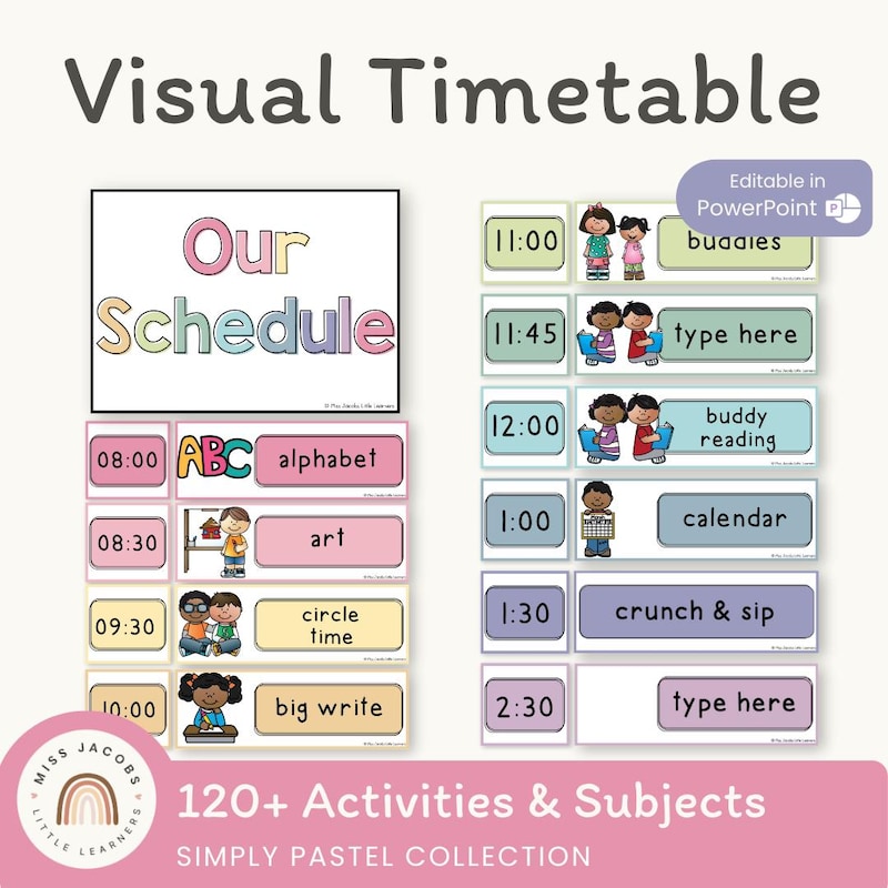 School Timetable Printable - Etsy