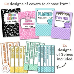 Cutesy Binder Covers and Spines, Colorful Binder Spines Templates ...