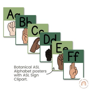 Botanical ASL Alphabet Posters | Modern Farmhouse Classroom Decor ...