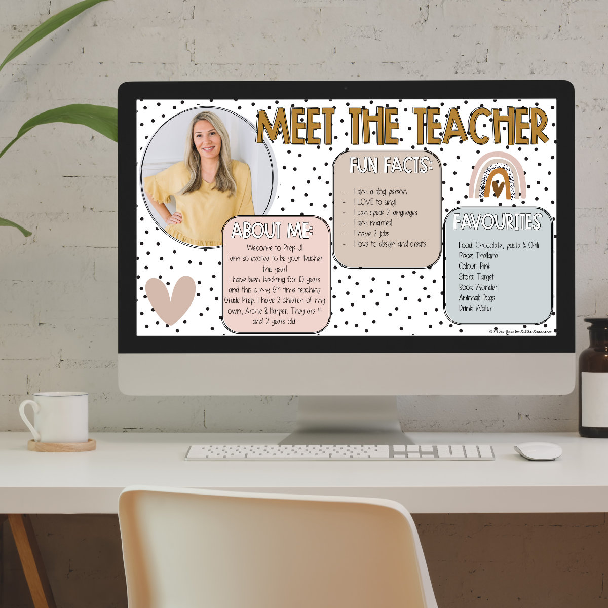 BOHO RAINBOW Slides With Countdown Timers Neutral Rainbow - Etsy UK