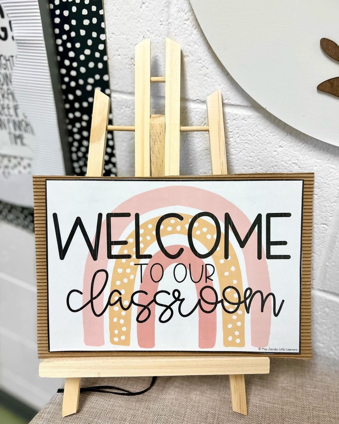 BOHO RAINBOW Welcome Sign | Editable | Neutral Rainbow Classroom Decor ...