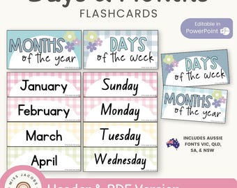 Shape Posters | Daisy Gingham Pastels Classroom Decor | Editable - Etsy