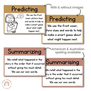 NEUTRAL Comprehension Strategy Posters | Boho Color Palette | Neutral ...