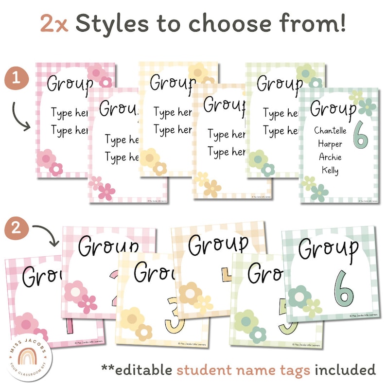 Reading Group Organizers & Labels | Daisy Gingham Pastels Classroom ...