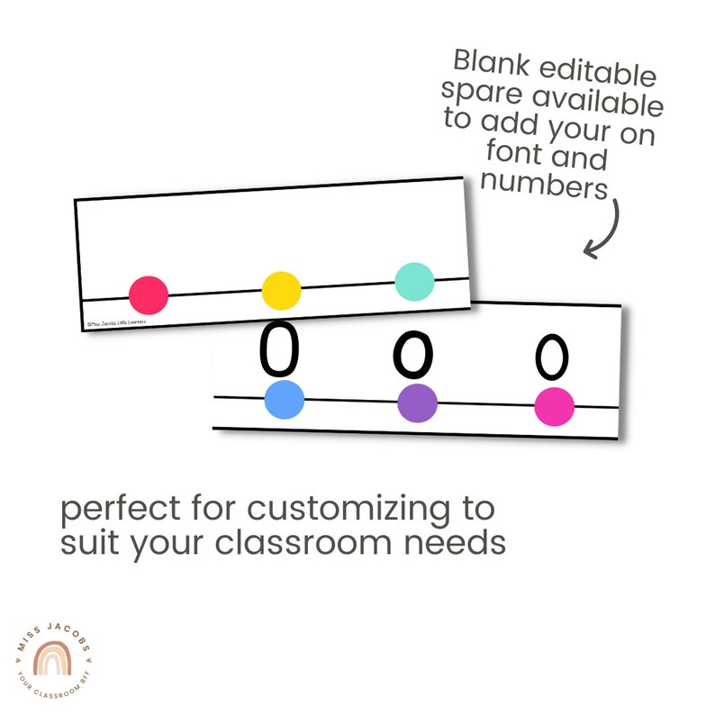 Classroom Number Line Display With Negatives RAINBOW BRIGHTS - Etsy