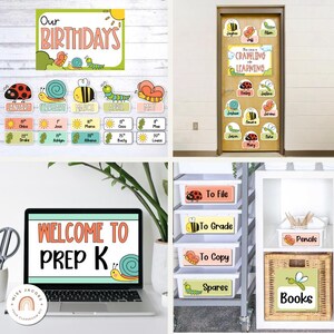Insects Theme Classroom Decor Bundle, Editable Spring Bugs Set Teacher ...