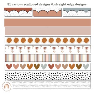 Bulletin Board Borders Boho Vibes Classroom Decor Printable Scalloped ...