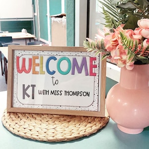 Classroom Welcome Sign | SPOTTY BRIGHTS Theme | Groovy Rainbow - Etsy