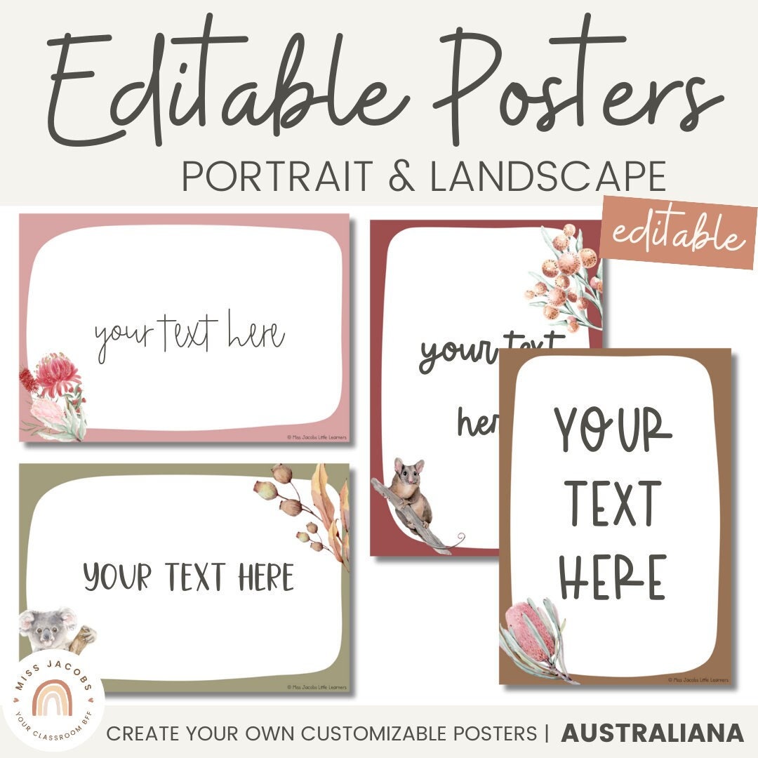 Editable Classroom Posters | Australiana Classroom Decor | Australian ...