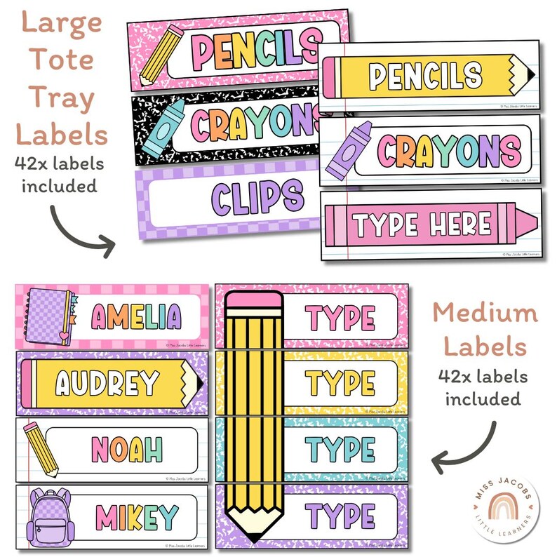 Cutesy Classroom Labels, Editable Student Names and Supplies, Bilingual ...