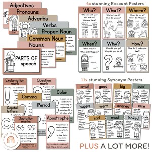 NEUTRAL English Posters Bundle Boho Color Palette Neutral Classroom ...