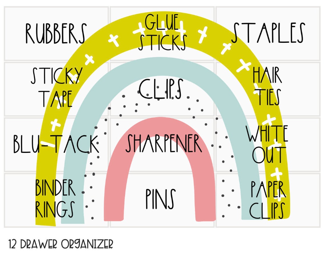 MODERN RAINBOW Teacher Toolbox Labels Editable Calm Colors | Etsy