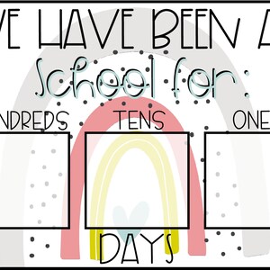 MODERN RAINBOW Days at School Tally Chart | 100 Days at School Display ...