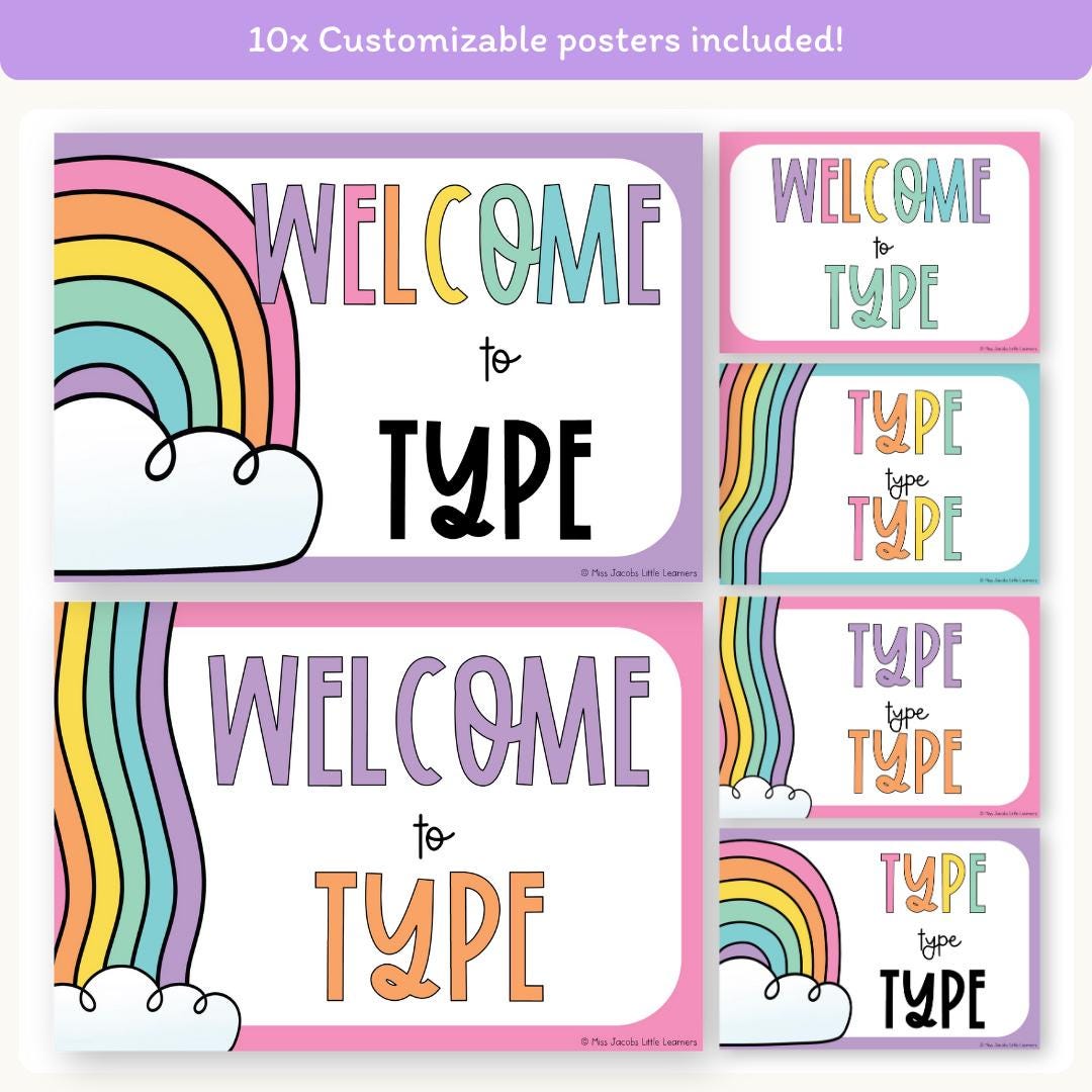 Rainbow Door Display, Editable Welcome Door Signs + Student Names ...
