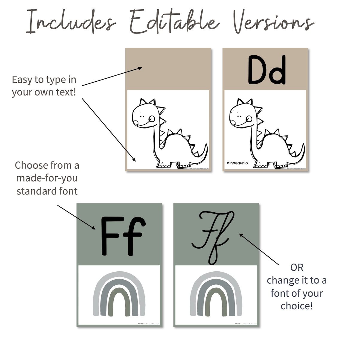 BOHO RAINBOW Alphabet Posters Editable Neutral Rainbow | Etsy