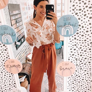 BOHO RAINBOW Affirmation Station Positive Affirmations Mirror Display ...