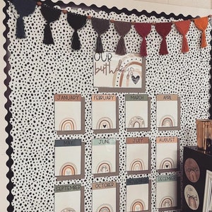 BOHO RAINBOW Birthday Chart | Editable | Neutral Rainbow Classroom ...