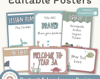 Student Name Tags & Goals Desk Plates | Cute Sea Life Classroom Decor ...