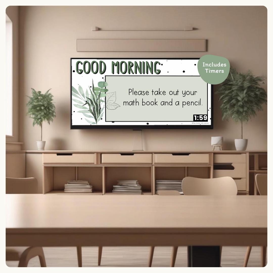 Botanical Google Slides & Powerpoint Templates, Daily Morning Agenda ...