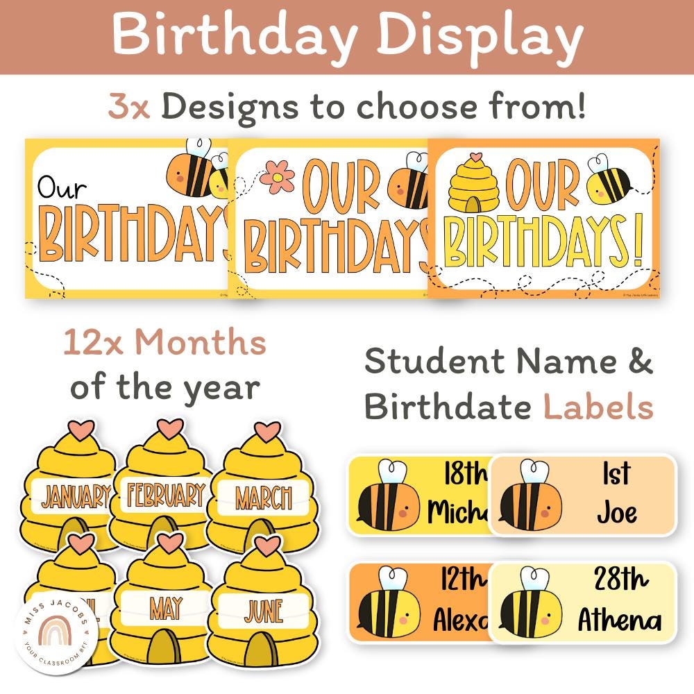 Bee Hive Classroom Decor Bundle, Bright Printable & Editable Elementary ...