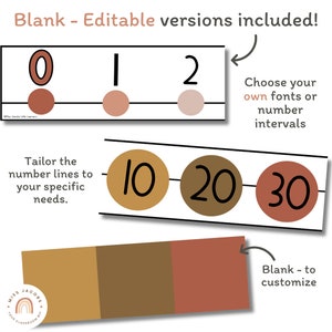 BOHO VIBES Classroom Number Line Display With Negatives | Desert ...
