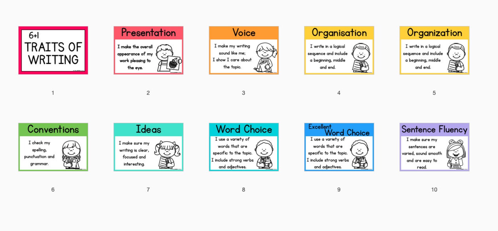 English Posters Bundle RAINBOW BRIGHTS Rainbow Themed - Etsy