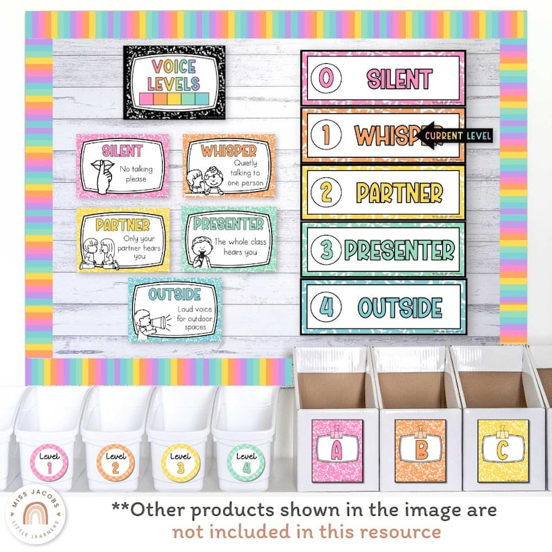Cutesy Voice Levels Chart, Printable Classroom Voice Level Meter ...