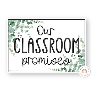 Classroom Rules & Expectations Posters With Visuals, Modern Botanical ...
