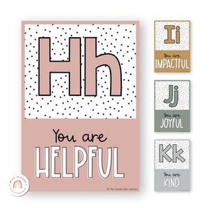 Spotty Boho Affirmation Alphabet Posters, Editable Classroom Decor ...