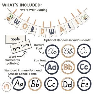 Alphabet Word Wall Boho Plants Rustic Classroom Decor - Etsy