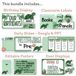 Sea Turtle Classroom Essentials Decor Bundle, Editable Teacher Must ...