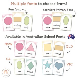 Shape Posters | Daisy Gingham Pastels Classroom Decor | Editable - Etsy