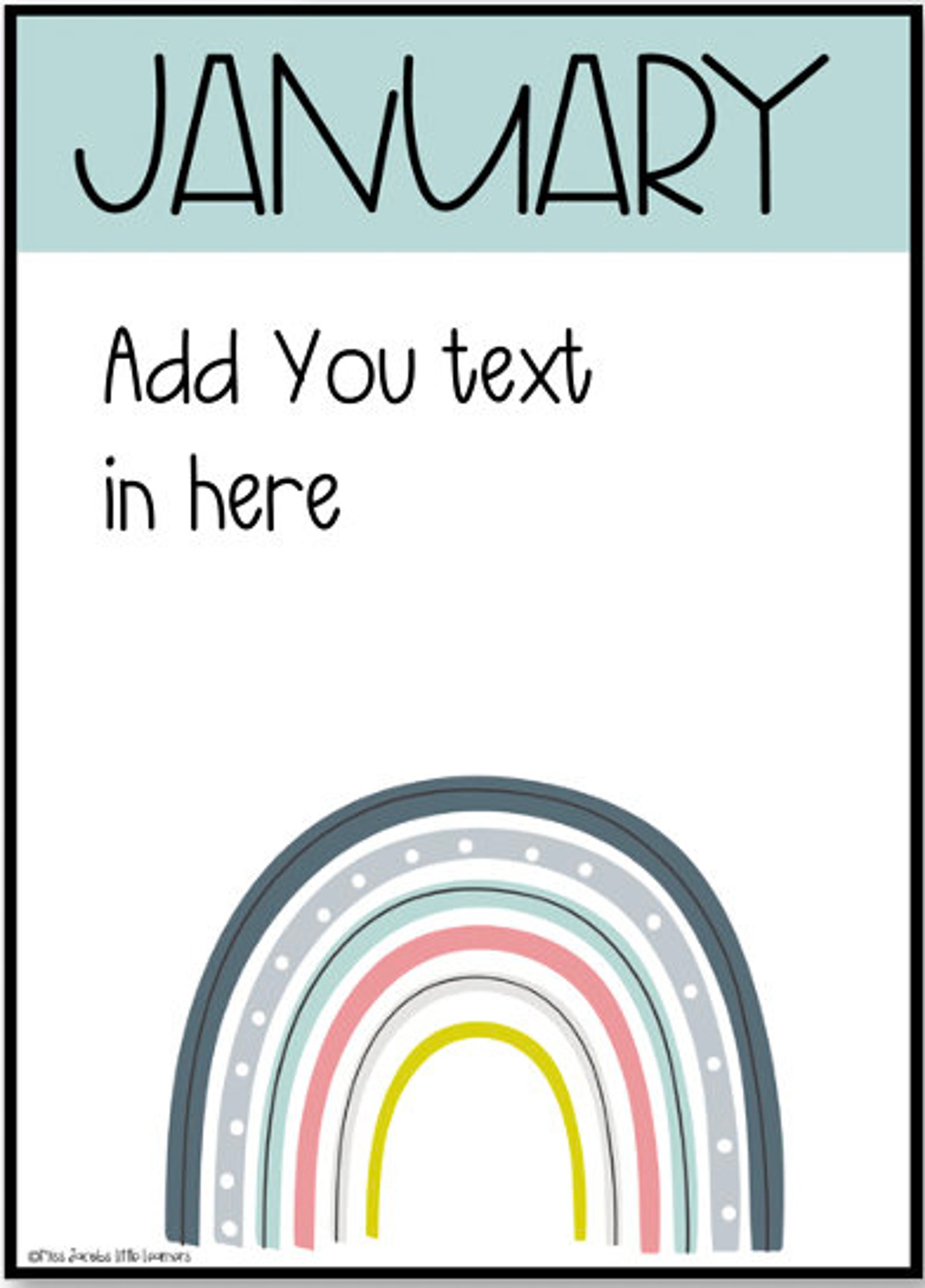 MODERN RAINBOW Birthday Display Editable Calm Colors - Etsy