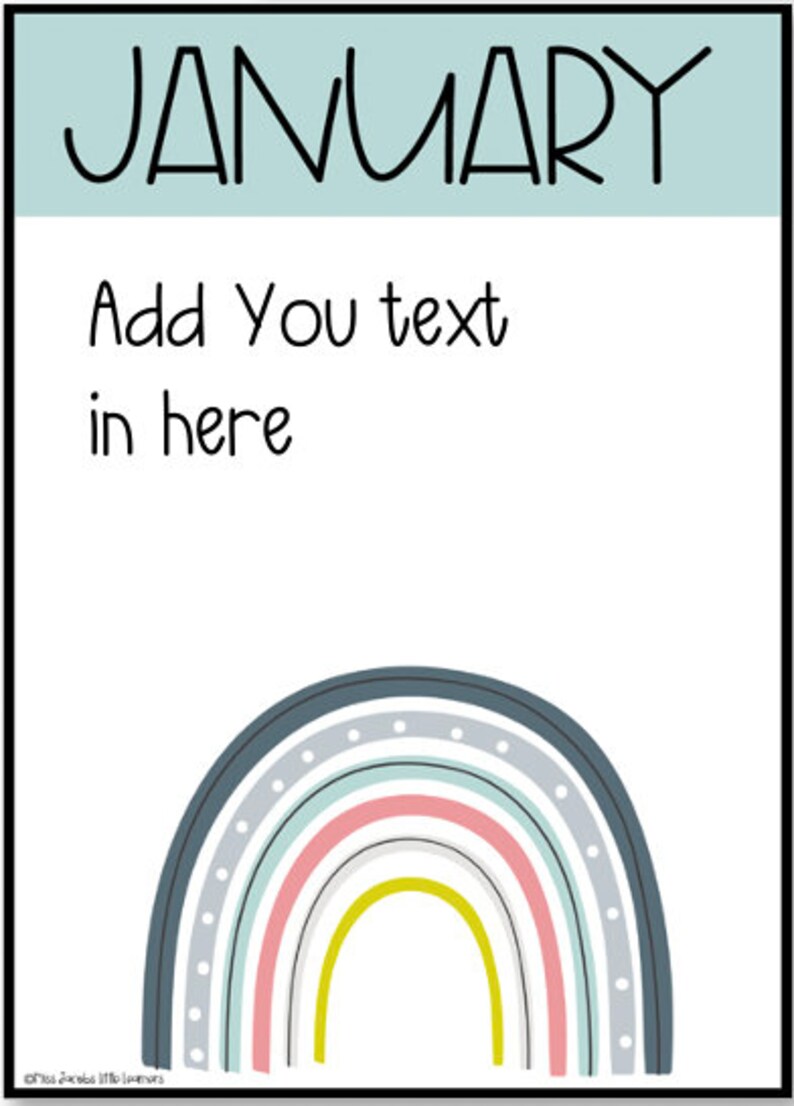 MODERN RAINBOW Birthday Display Editable Calm Colors - Etsy