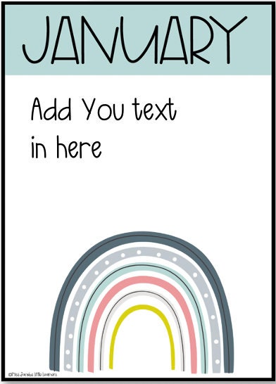 MODERN RAINBOW Birthday Display Editable Calm Colors - Etsy