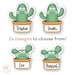 Succulent Cactus Door Display, Editable Welcome Sign and Name Tags ...