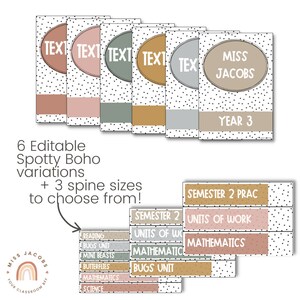 Binder Covers and Spines | SPOTTY BOHO Classroom Decor | Editable - Etsy