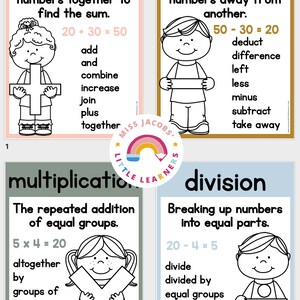 NEUTRAL Math Operation Posters Boho Neutral Color Palette | Etsy