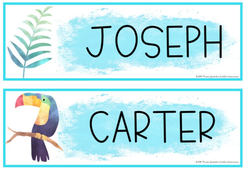 TROPICAL Classroom Labels and Student Name Plates Editable - Etsy