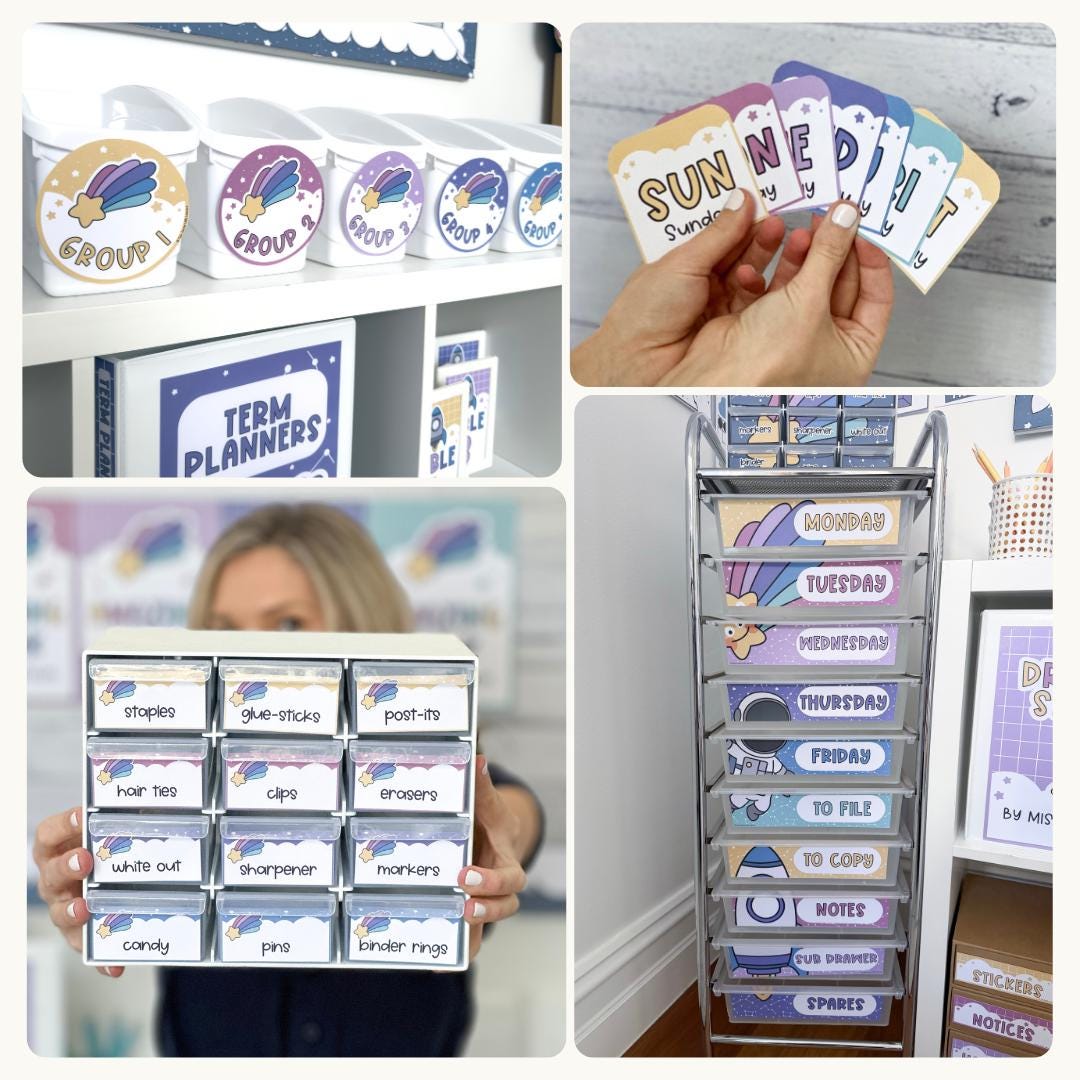 Dreamy Space Classroom Decor Bundle: Pastel Pop Galaxy Theme Classroom ...