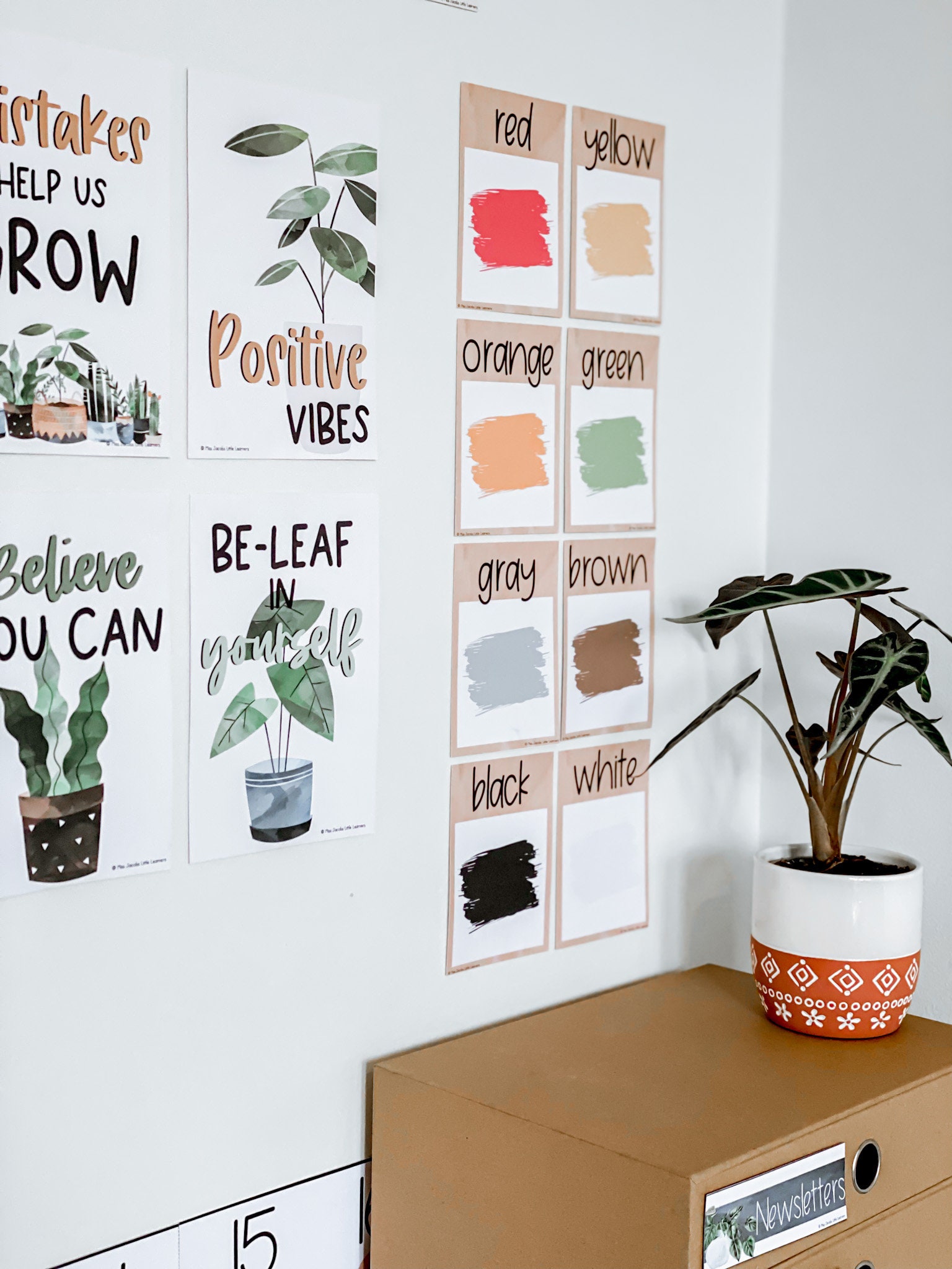 Modern Boho Color Posters Rustic Neutral Classroom Decor - Etsy