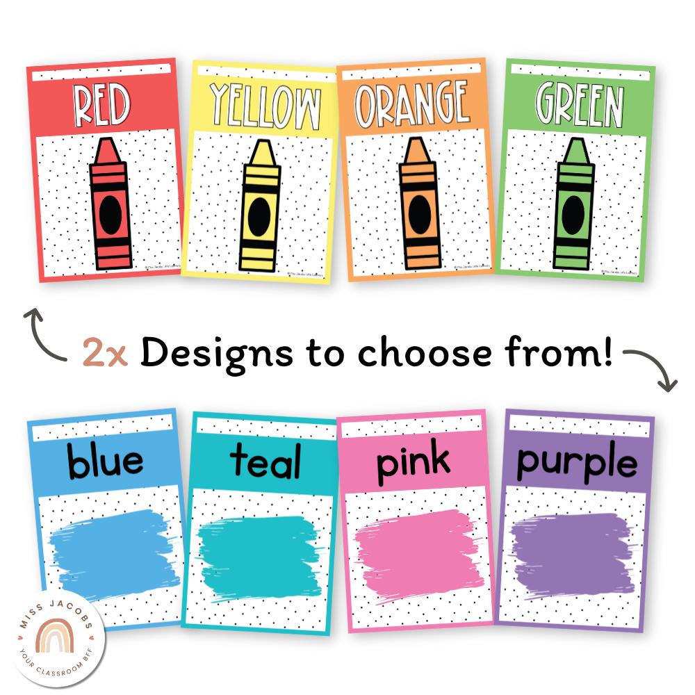 Spotty Color Posters | B&W Spotted Classroom Decor | Editable - Etsy