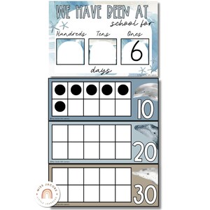 Days at School Display | 100 Days of School Tally | Modern Ocean ...