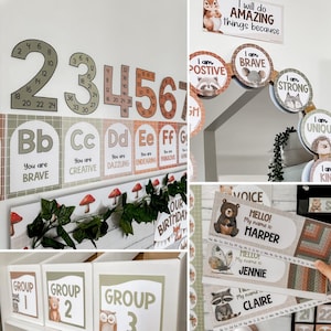 Woodland Classroom Decor Bundle, Cozy Nature Forest Friends Animals ...