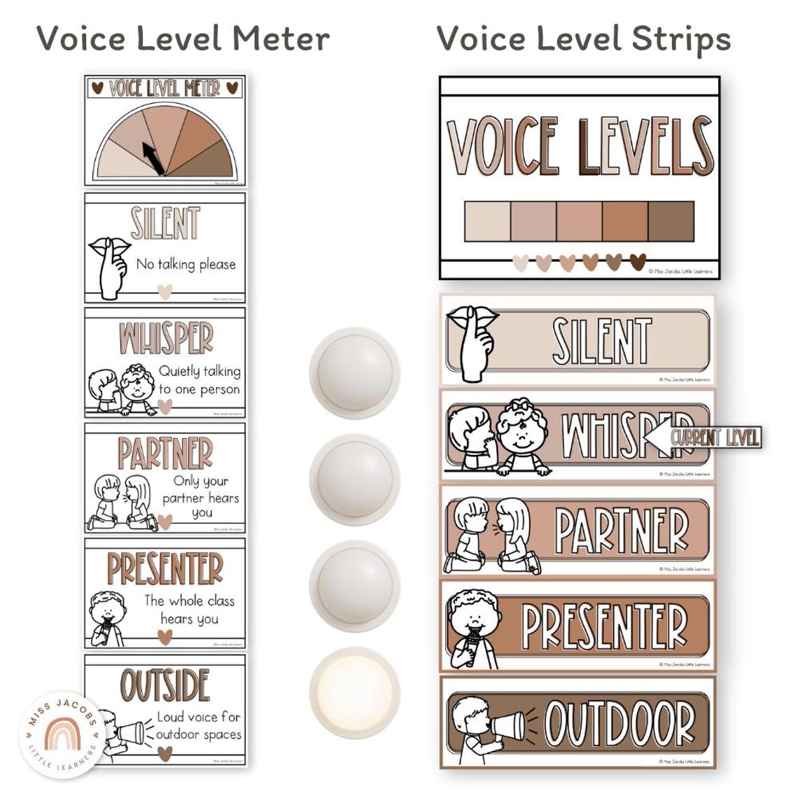 Voice Level Display | OMBRE NEUTRALS Classroom Decor - Etsy