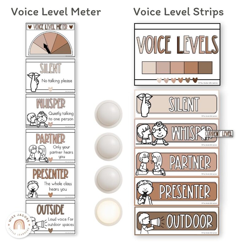 Voice Level Display | OMBRE NEUTRALS Classroom Decor - Etsy