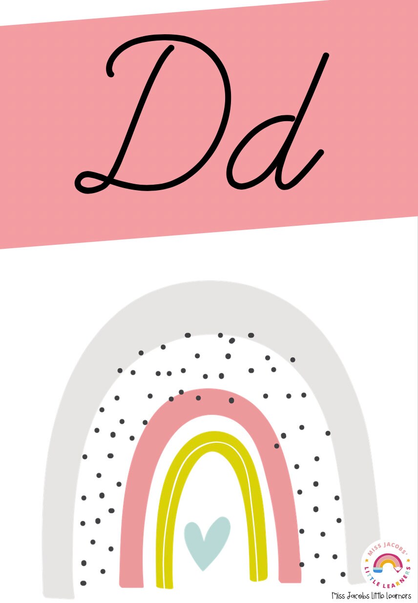 MODERN RAINBOW Alphabet Posters Editable Calm Colors | Etsy